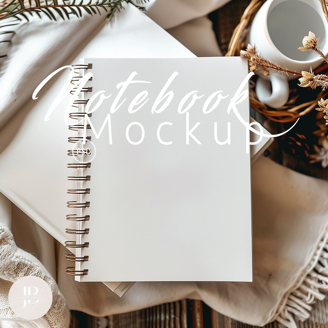 Spiral Notebook Journal Mockup | Hardcover Journal Mockup | Hard Backed ...