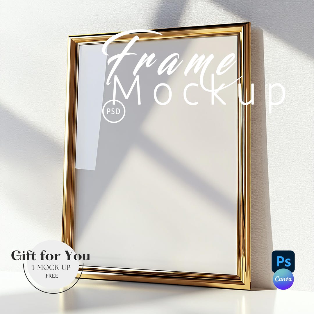 Vertical Gold Frame Mockup | Landscape Frame Photoshop| Living Room ...