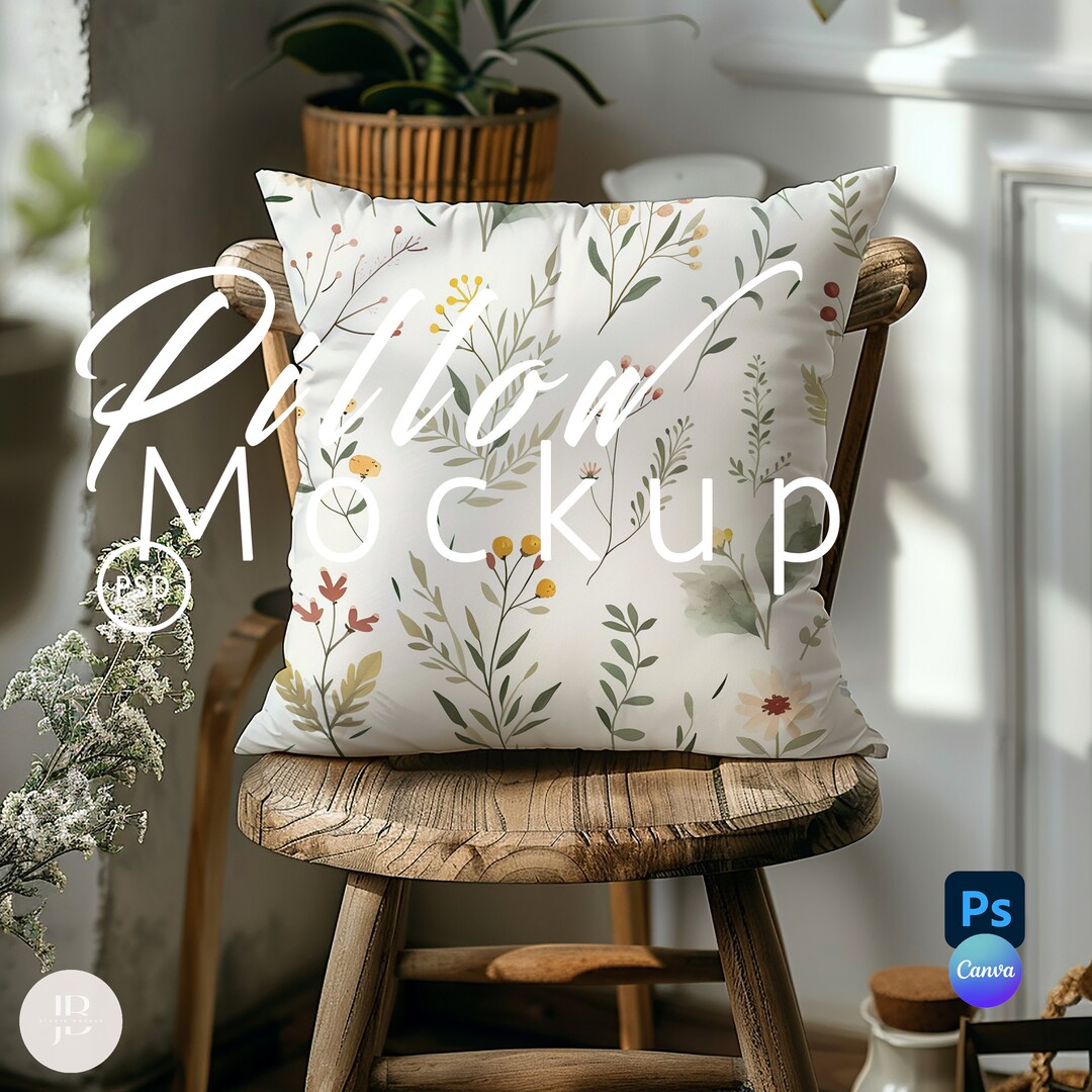 Pillow Mockups, Boho Pillow Mock up Photoshop, Printify Cushions Mockup ...