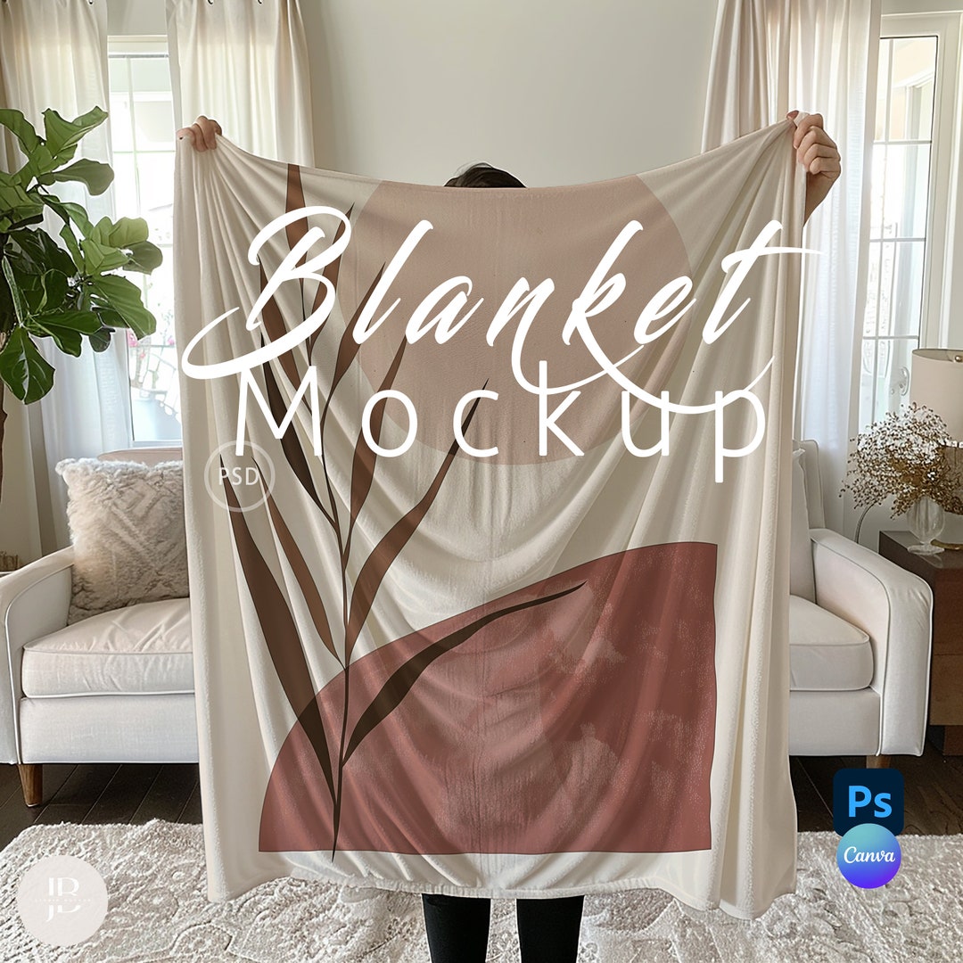 Blanket Mockups, Velveteen Plush Blanket Mockup, Blanket Mock Up, Smart ...