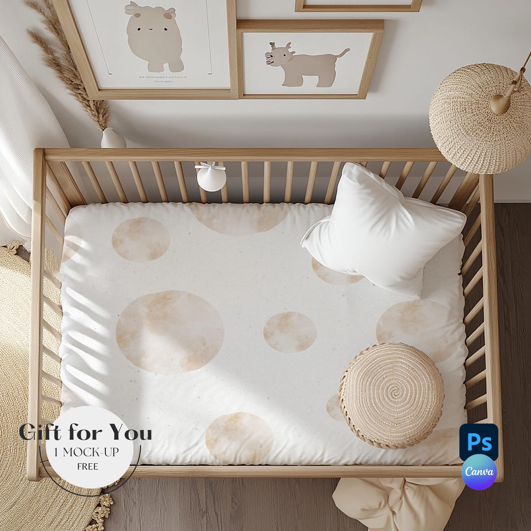 Crib Sheet Mockups Nursery, Sheet Baby Blanket Mockup, Sheet Mock Up ...