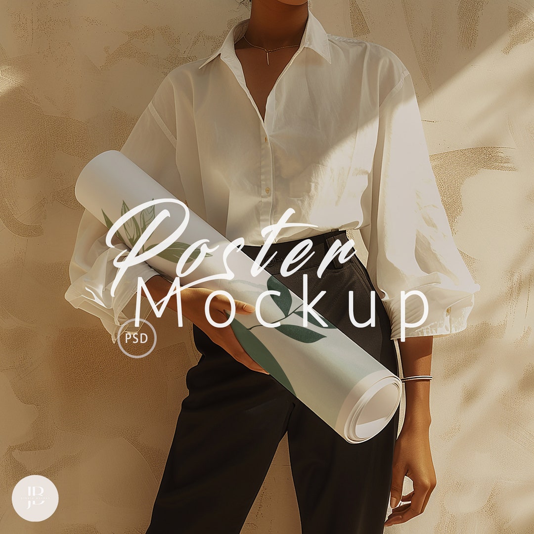 Poster Mockup With Person Poster Roll Mockup holding Poster Tube Mockupclose up Detail Mockup ...