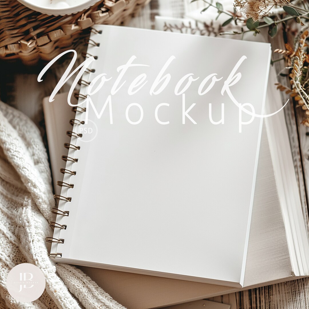 Spiral Notebook Journal Mockup | Hardcover Journal Mockup | Hard Backed ...