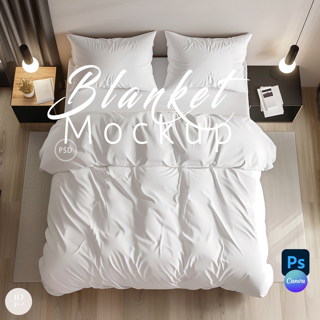 Bedding Set Mockup, Duvet and Pillow Mockups PSD, Blanket Mockup ...