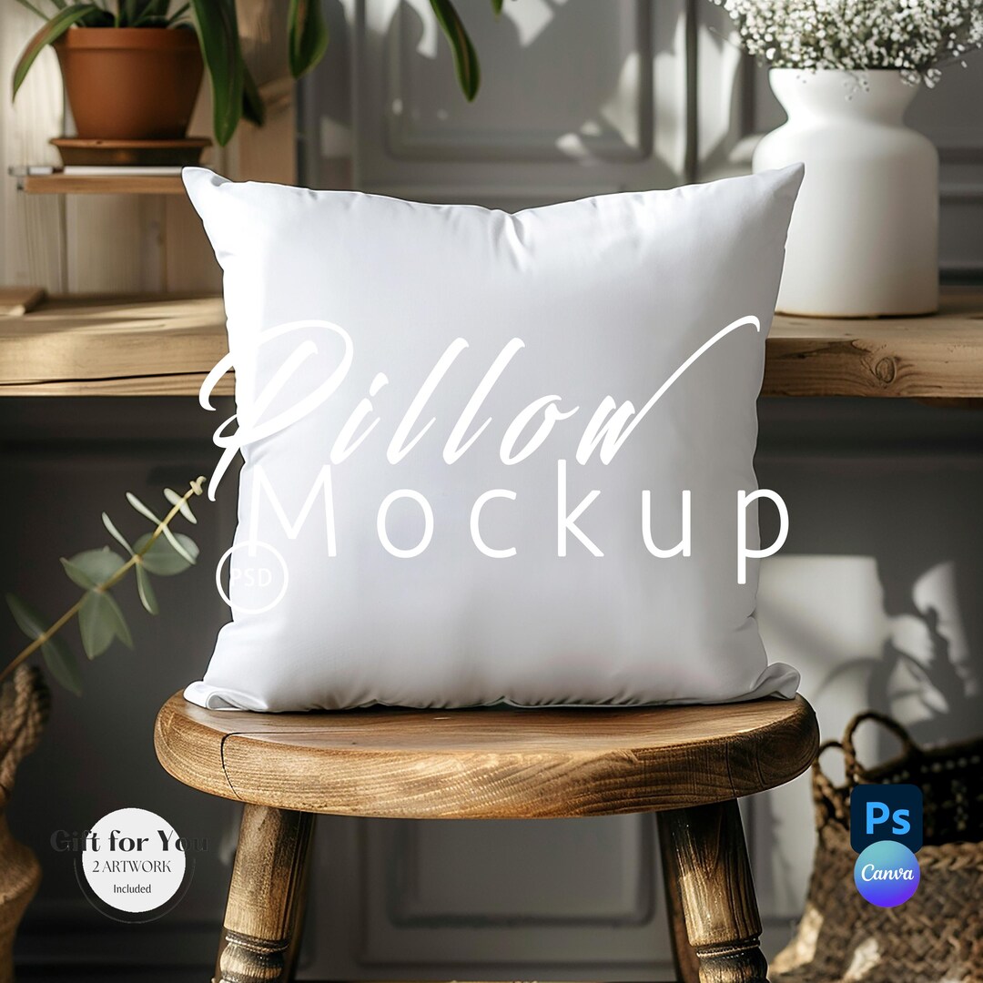 Pillow Mockups, Boho Pillow Mock up Photoshop,printify Cushions Mockup ...
