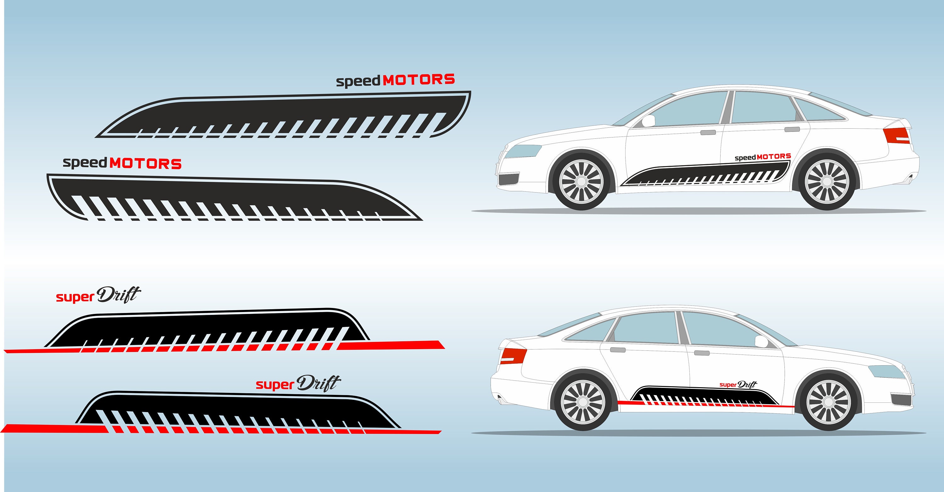 Car Side Door Sticker Stripe SVG Bundle. Universal Customised Set for ...