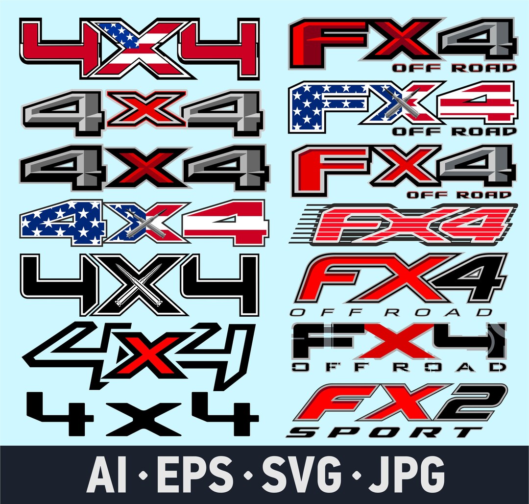 Ford Truck off Road 4x4, Fx4 Bedside Badges Stickers Decals SVG Bundle ...