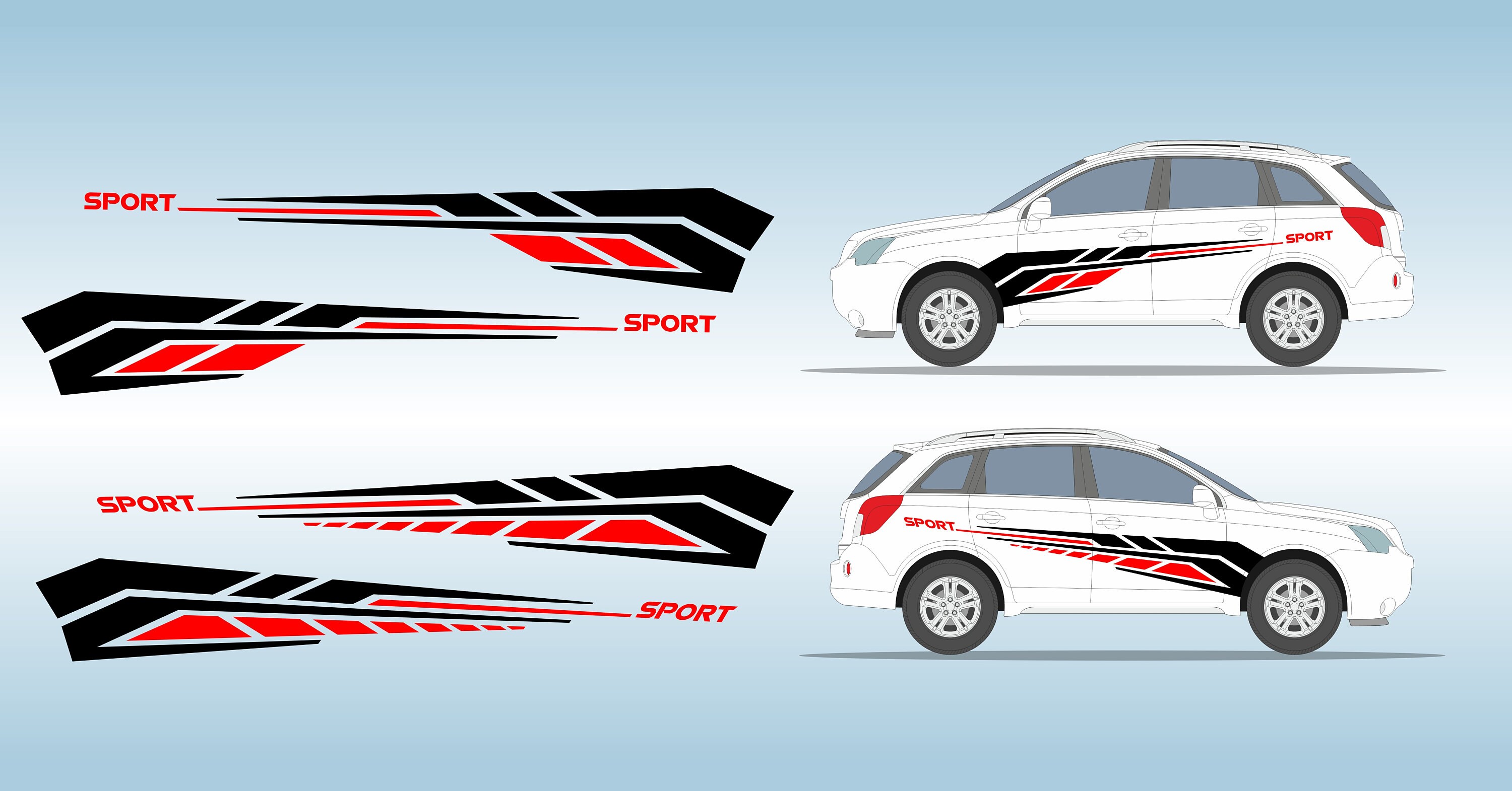 Car Side Door Sticker Stripe SVG Bundle. Universal Customised Set for ...