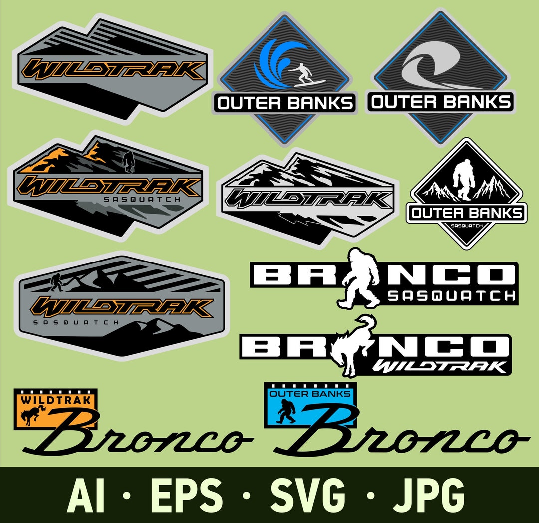 Ford Bronco Side Fender Badges SVG Bundle. Wildtrak, Outer Banks ...