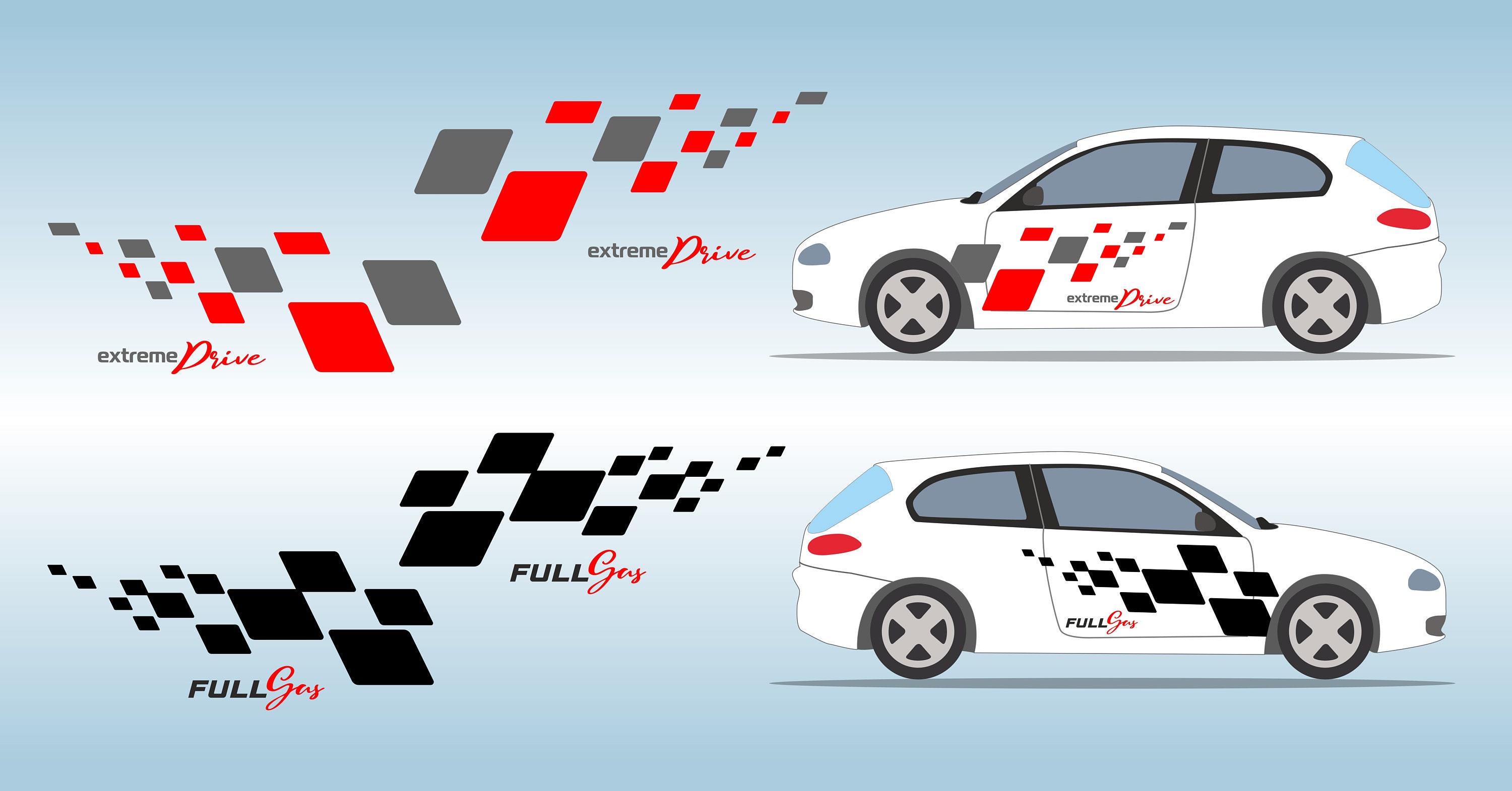 Car Side Door Sticker Stripe SVG Bundle. Universal Customised Set for ...