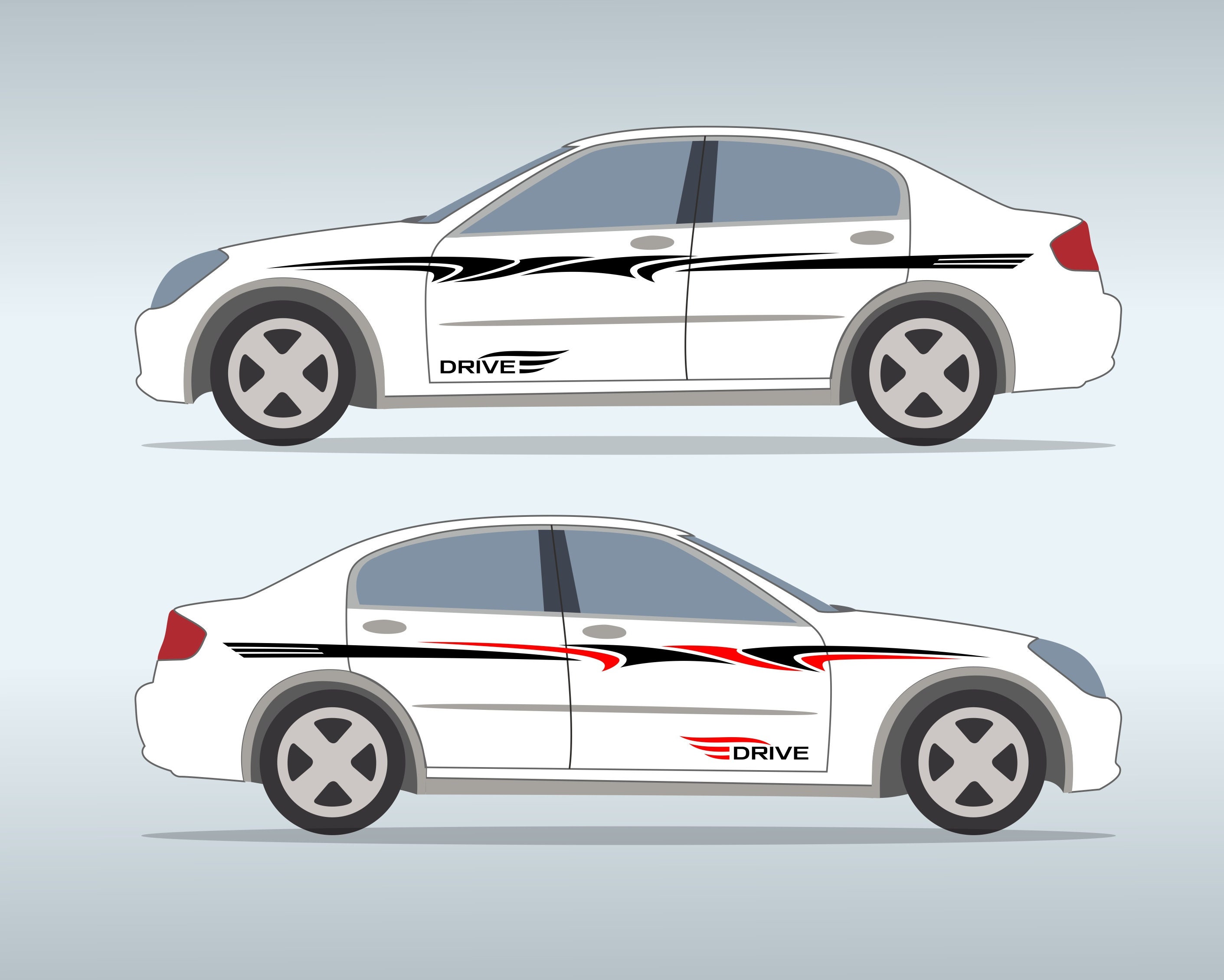 Car Body Side Door Sticker Stripe SVG Bundle. Suitable for Printing or ...