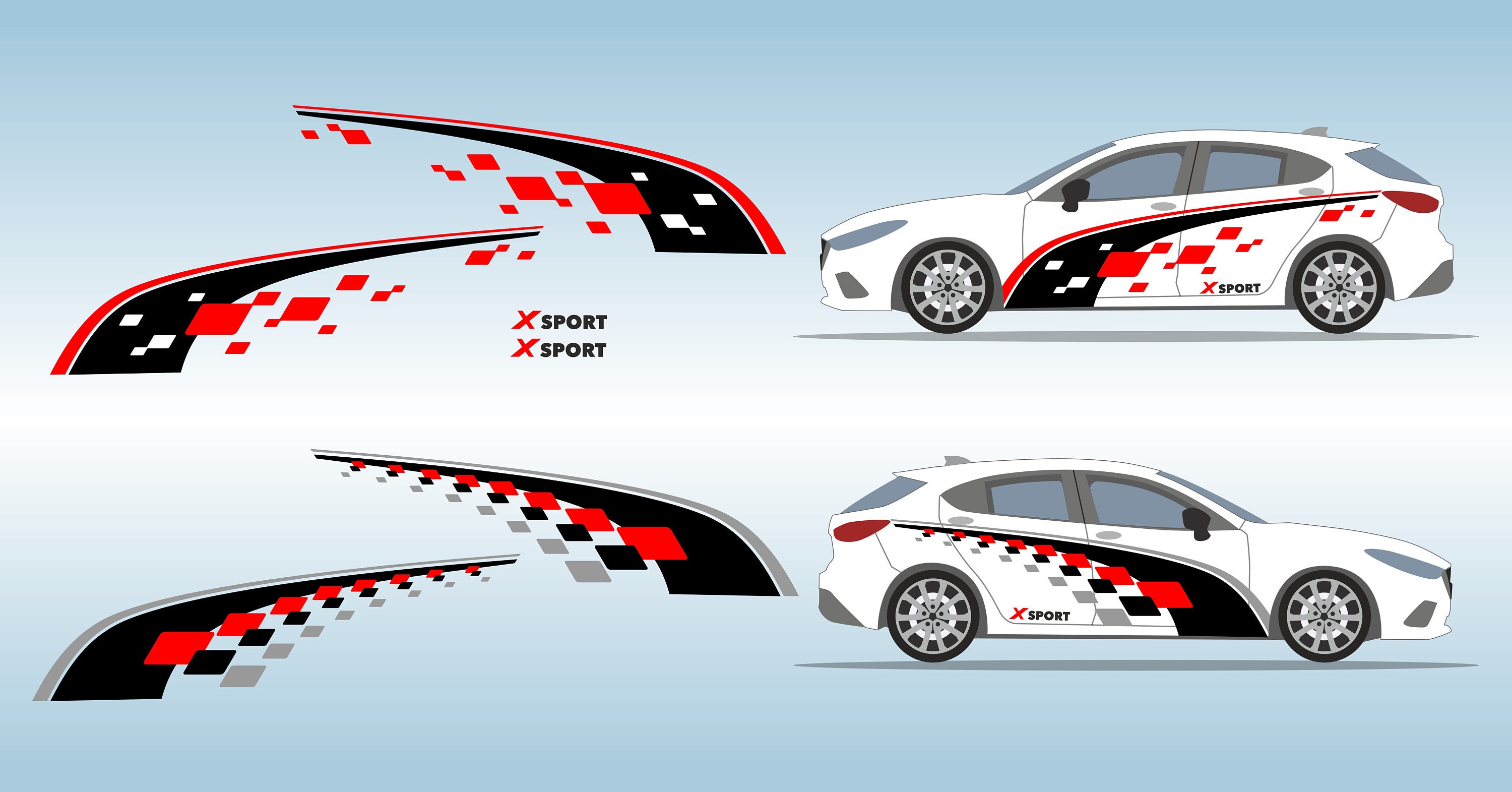 Car Body Side Door Sticker Stripe SVG Bundle. Universal Customised Set ...