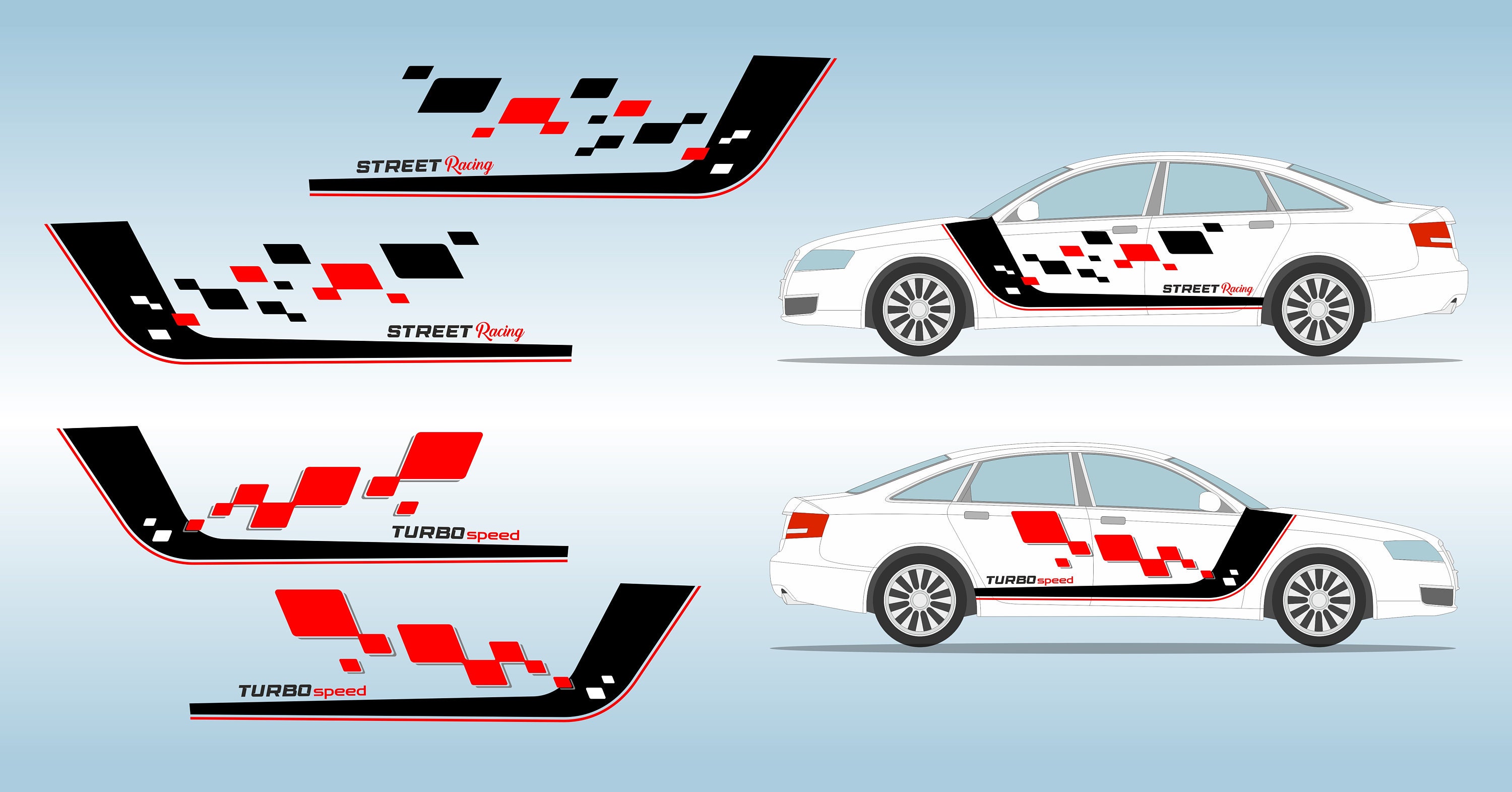 Car Body Side Door Sticker Stripe SVG Bundle. Universal Customised Set ...