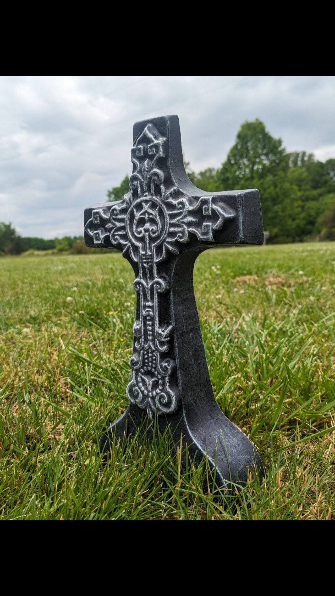Celtic Concrete Cross/ Concrete Garden Cross/ Cement Cross Statue/ Lawn ...