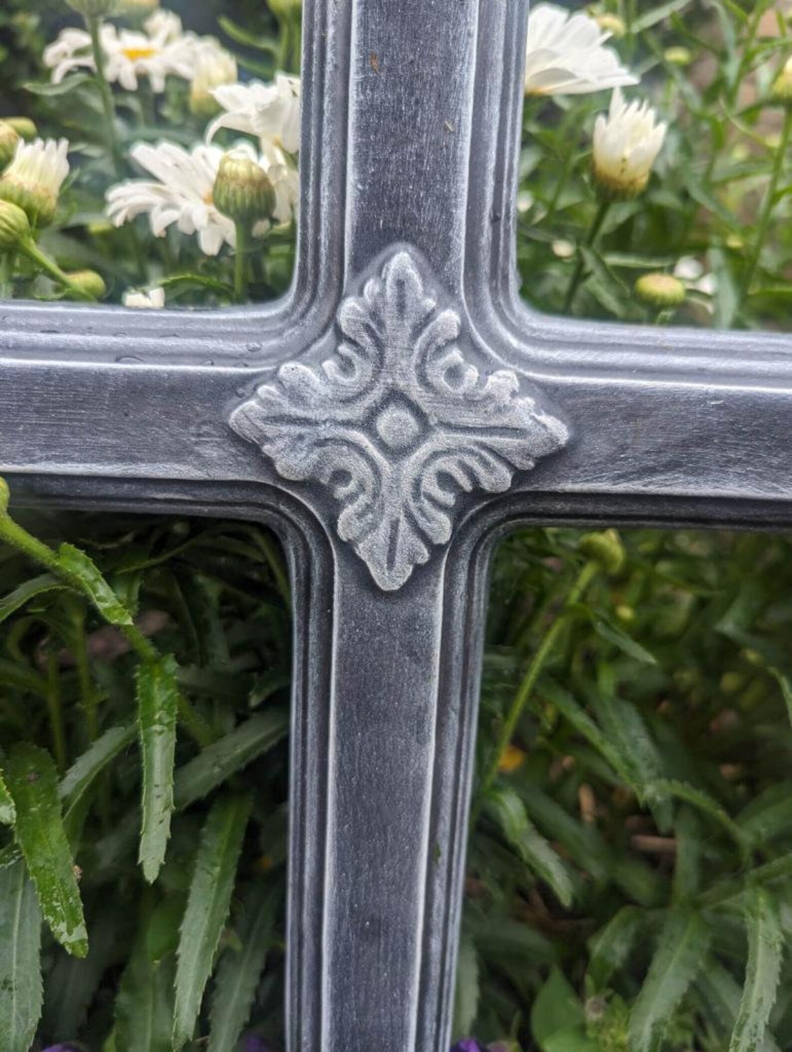 Concrete Cross/ Concrete Garden Cross/ Concrete Lawn Ornament/ Memorial ...