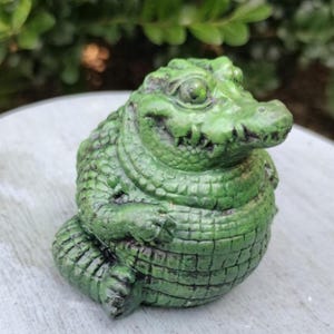Concrete Crocodile/ Cement Alligator Statue/small Concrete Figurine ...