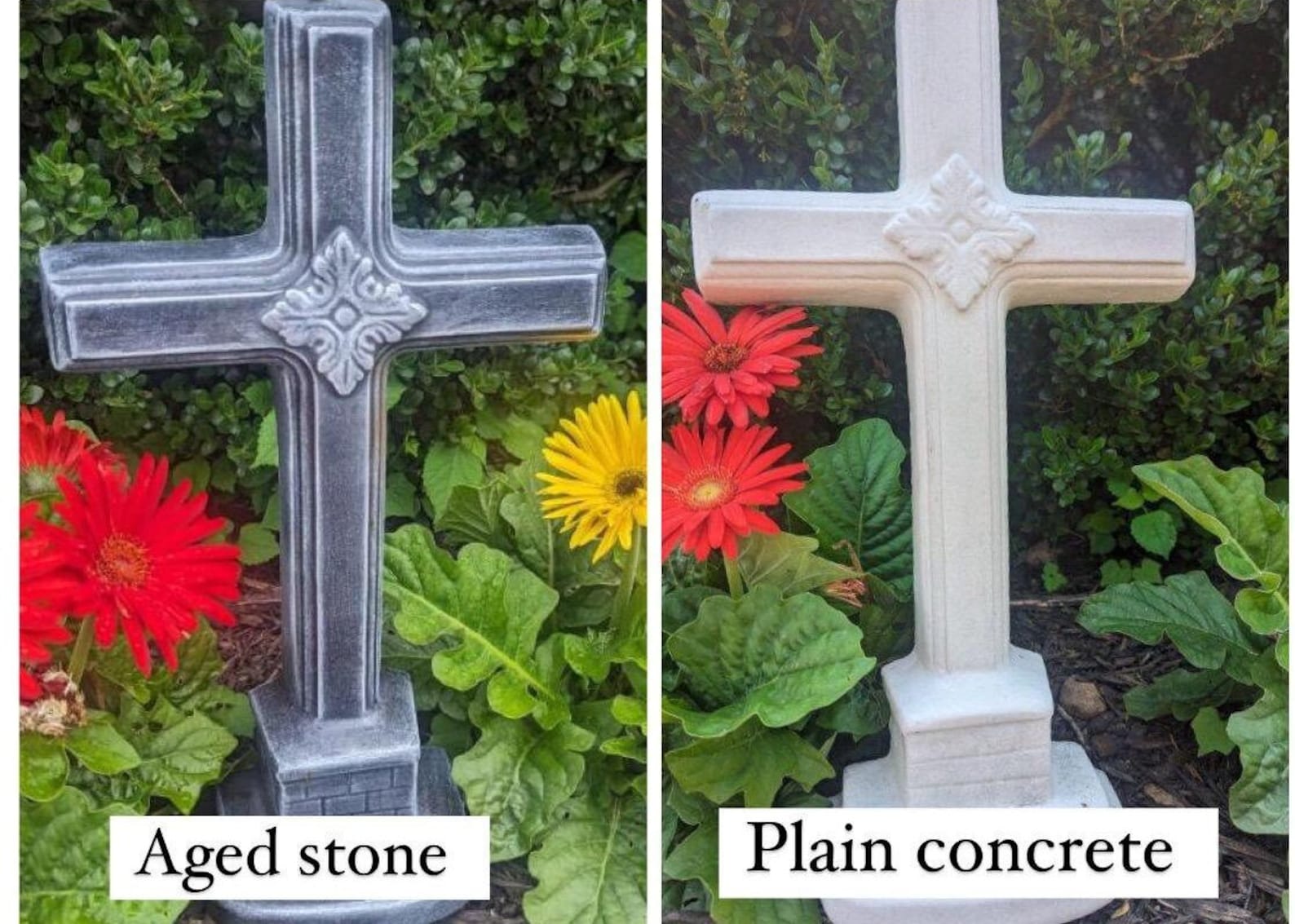 Concrete Cross Cement Garden Cross Lawn Ornament/ Memorial Cross ...
