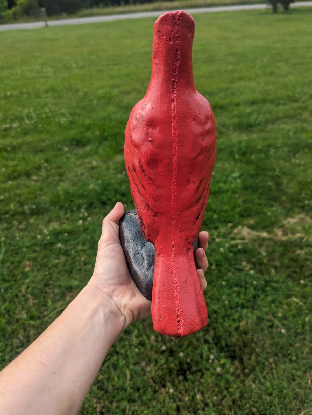 Concrete Cardinal Statue/ Cement Red Bird/ Bird Figurine/ Garden Patio ...
