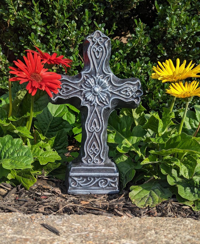 Concrete Garden Cross Concrete Standing Catholic Christian Monument ...