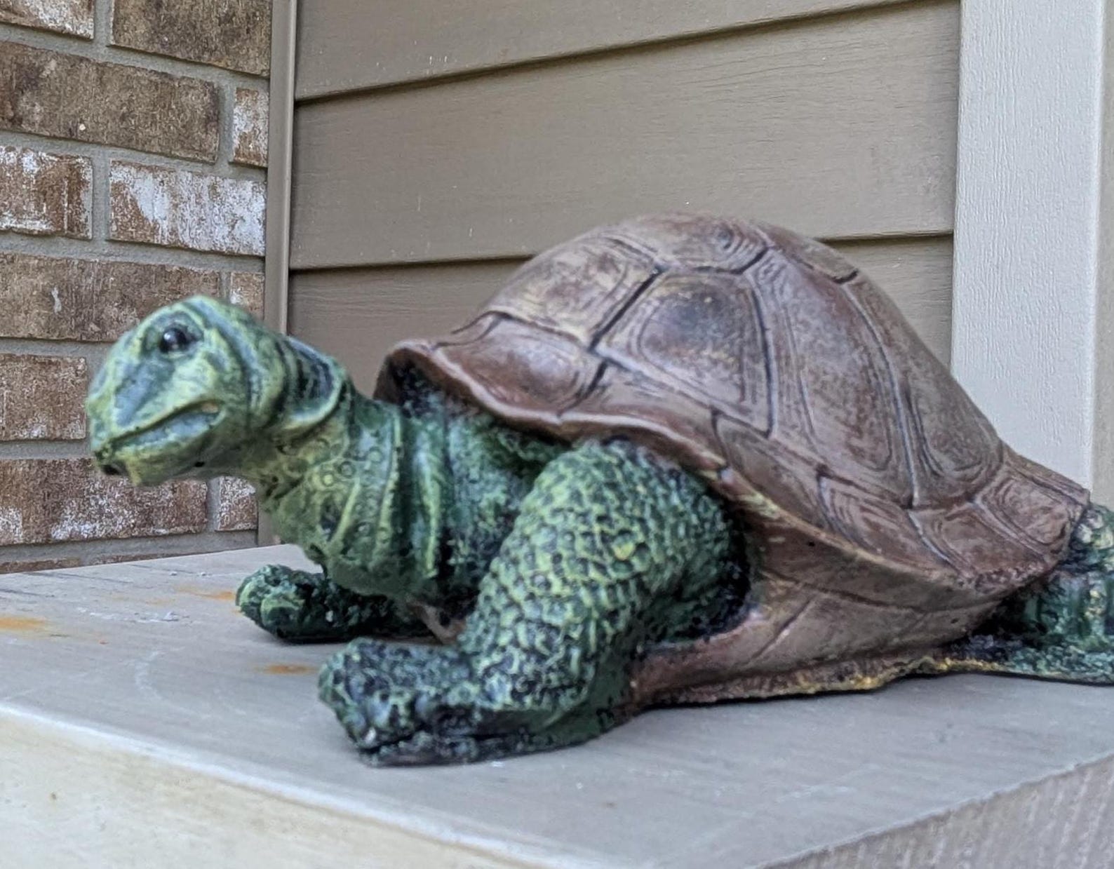 Concrete Garden Turtle Painted Tortoise Garden Figurine Cement Reptile ...