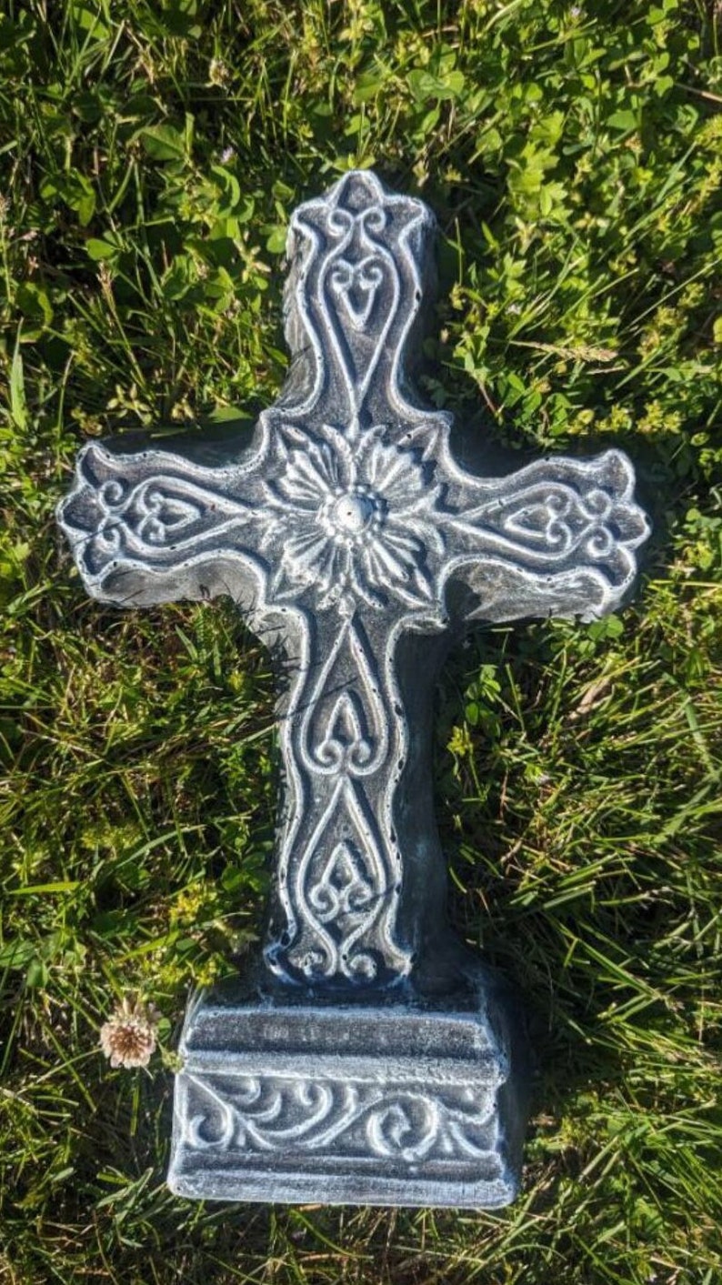 Concrete Cross/ Concrete Garden Cross/ Concrete Lawn Ornament ...