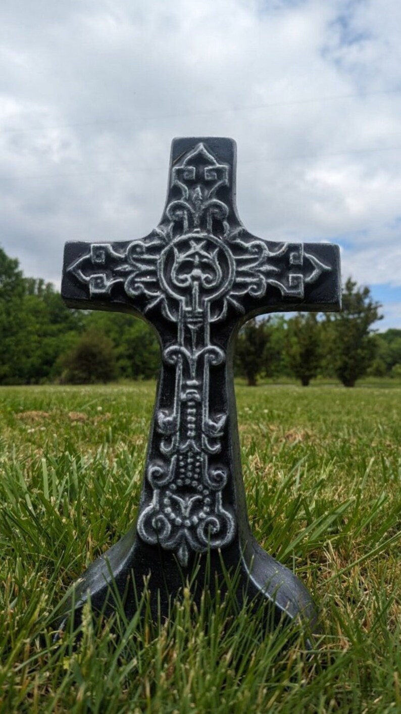 Celtic Concrete Cross/ Concrete Garden Cross/ Cement Cross Statue/ Lawn ...