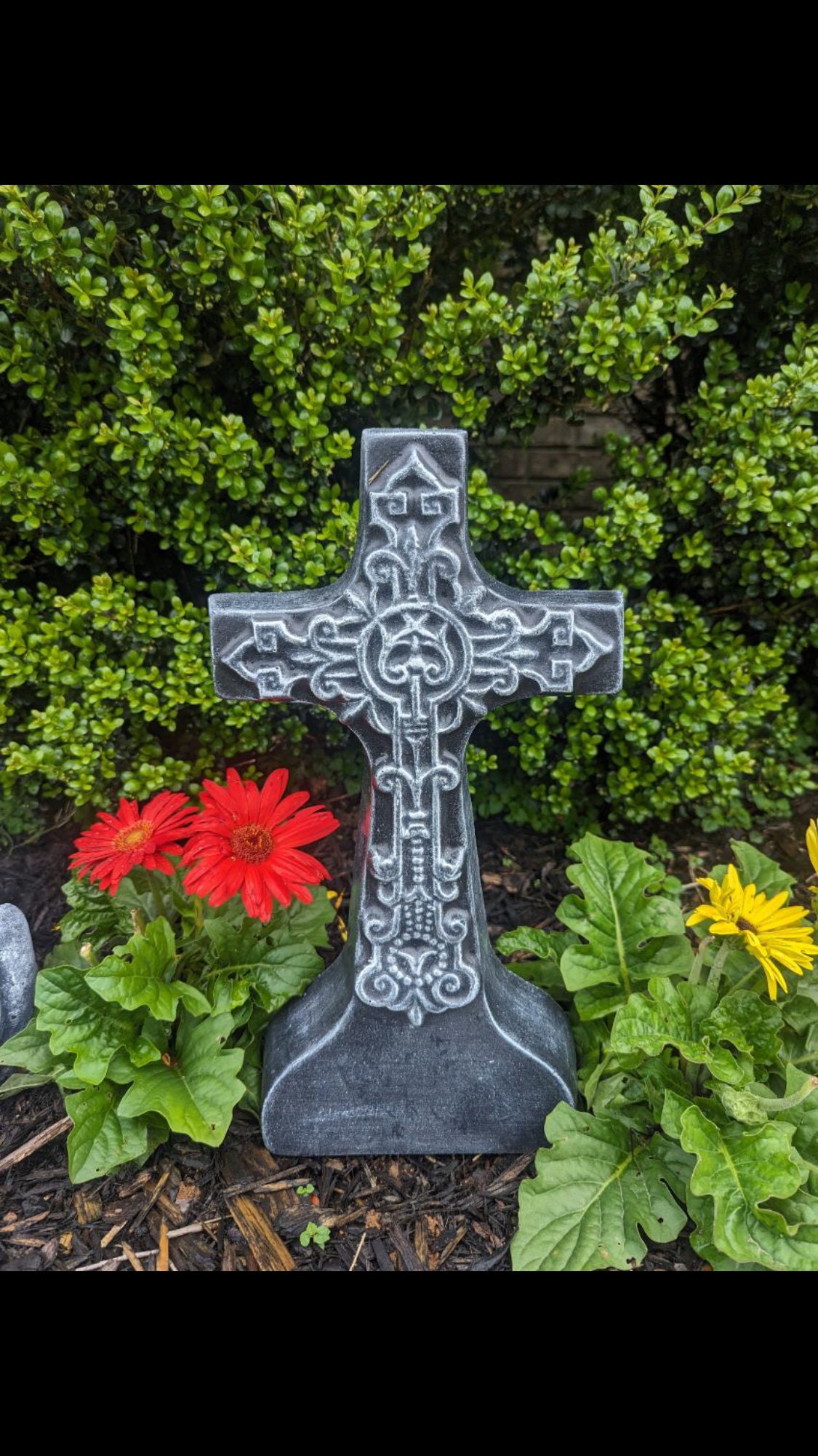 Celtic Concrete Cross/ Concrete Garden Cross/ Cement Cross Statue/ Lawn ...