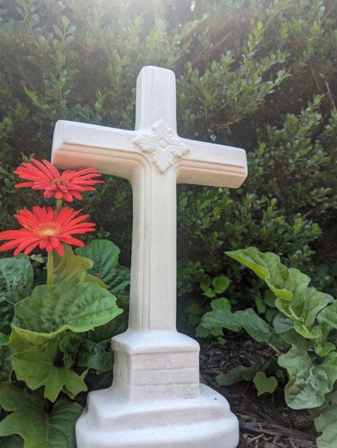 Concrete Cross Cement Garden Cross Lawn Ornament/ Memorial Cross ...
