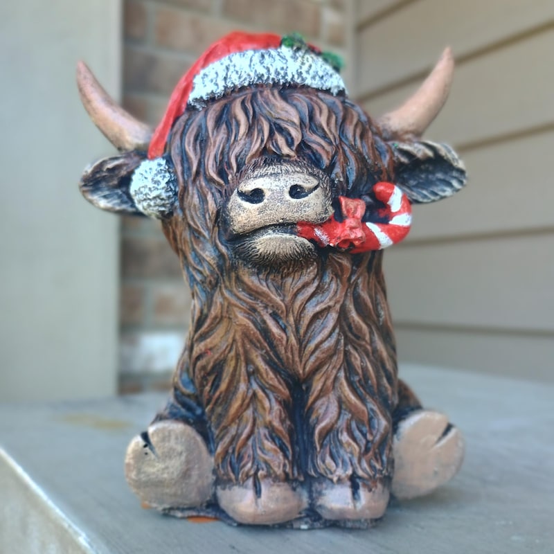 Highland Cow Concrete Statue - Etsy