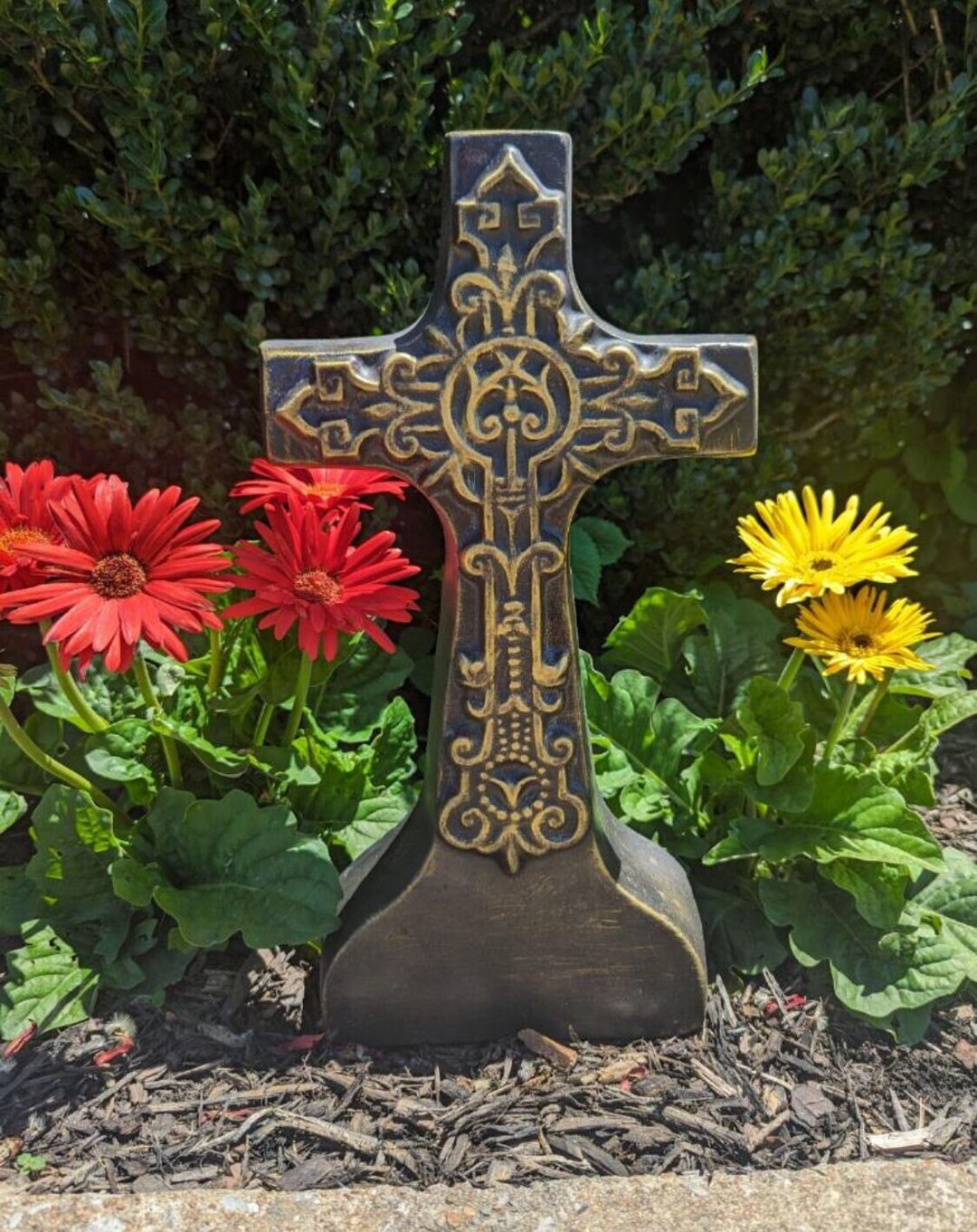 Celtic Concrete Cross/ Concrete Garden Cross/ Cement Cross Statue ...