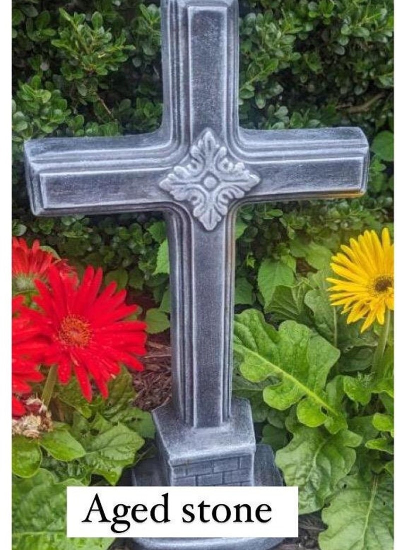 Concrete Cross Cement Garden Cross Lawn Ornament/ Memorial Cross ...