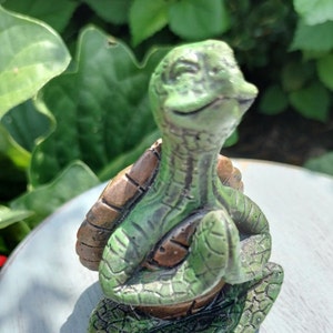 Concrete Praying Turtle/ Cement Meditating Turtle/ Zen Animal Stone Art ...