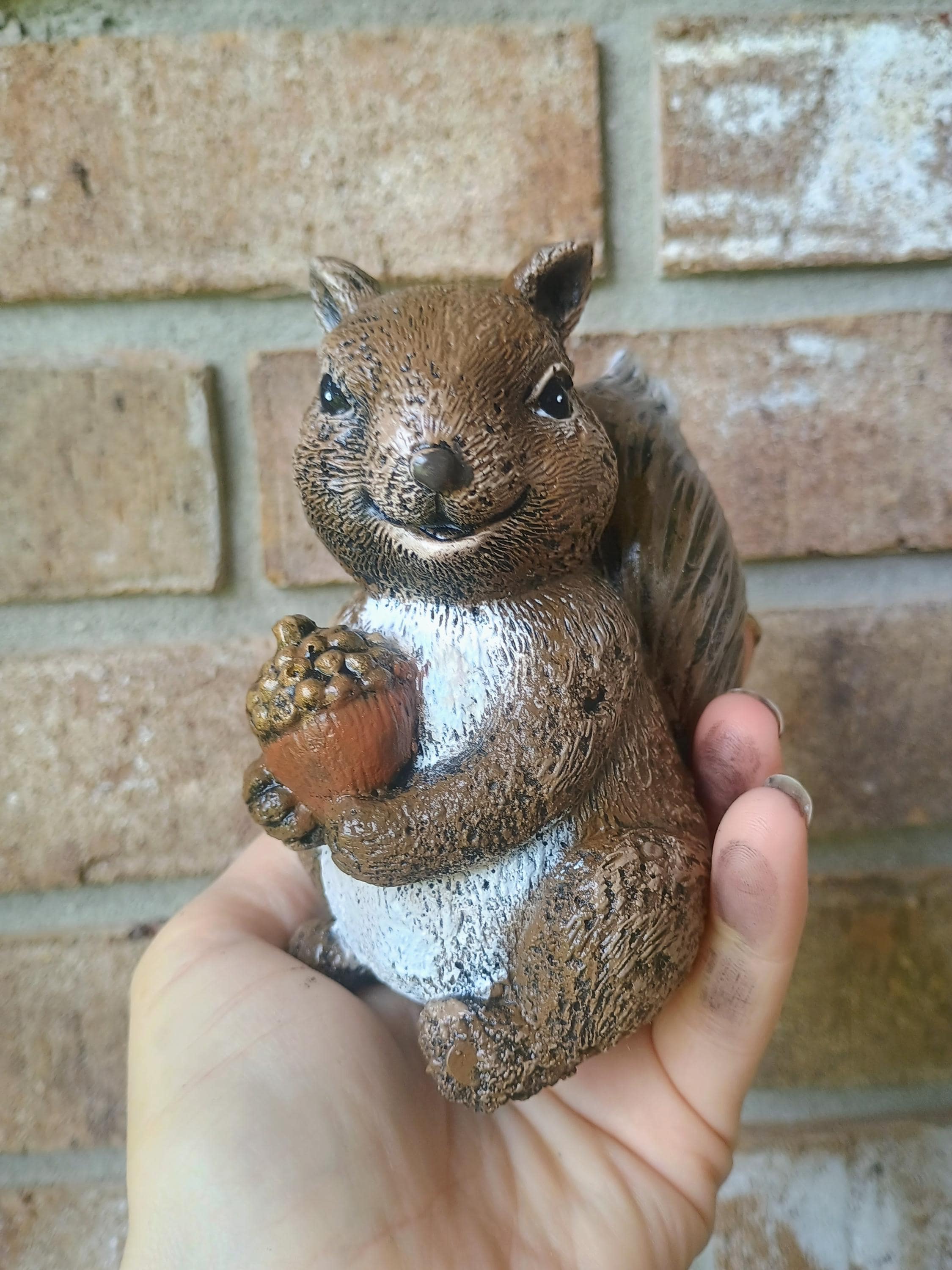 Hand-painted Concrete Squirrel Statue Cement Garden Animal Squirrel ...