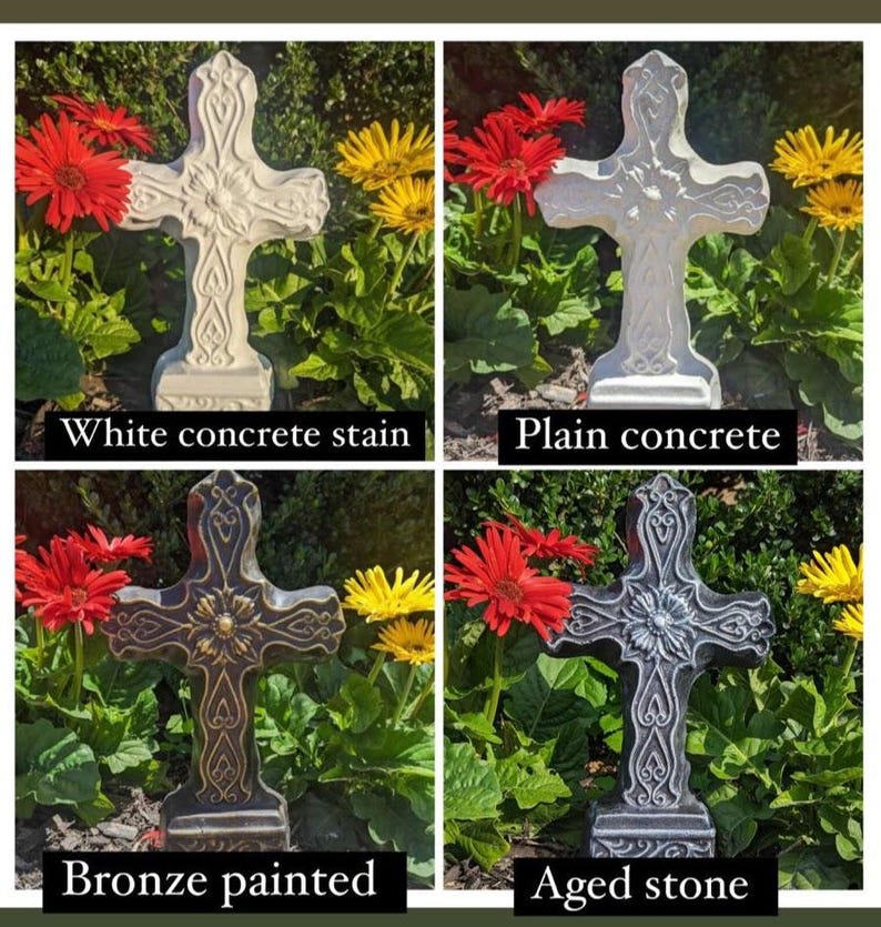 Concrete Garden Cross Concrete Standing Catholic Christian Monument ...
