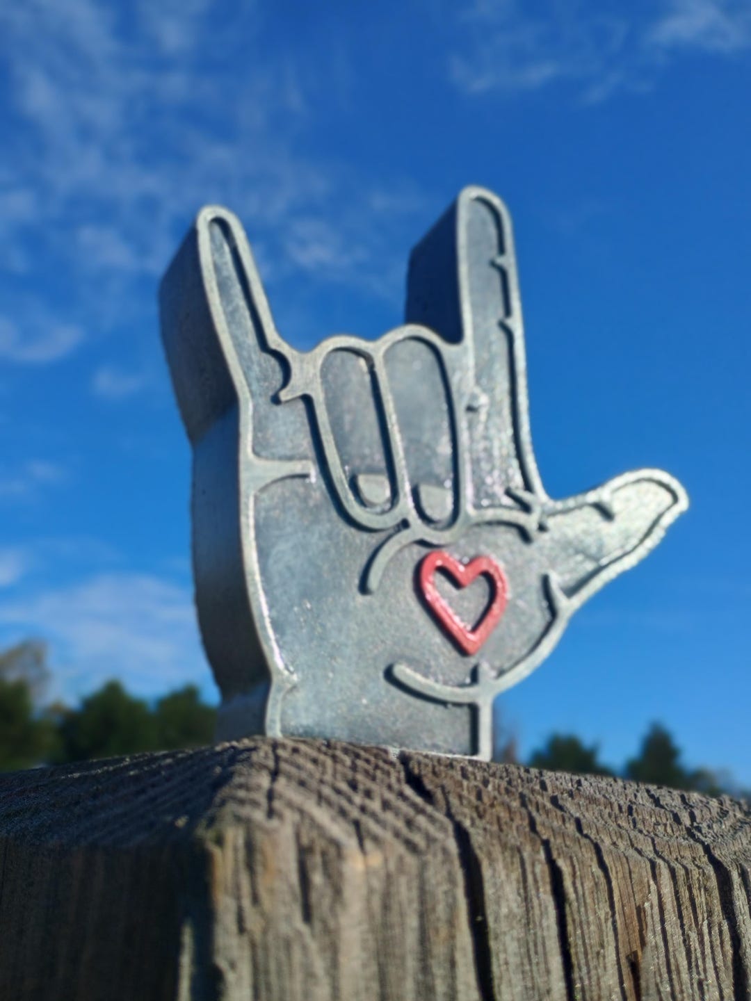 ASL I Love You Concrete Statue Figurine Paperweight Desk/shelf ...