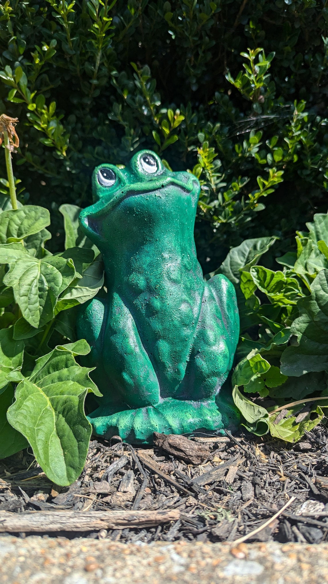 Painted Concrete Garden Frog Statue Cement Animal Statuary Indoor ...
