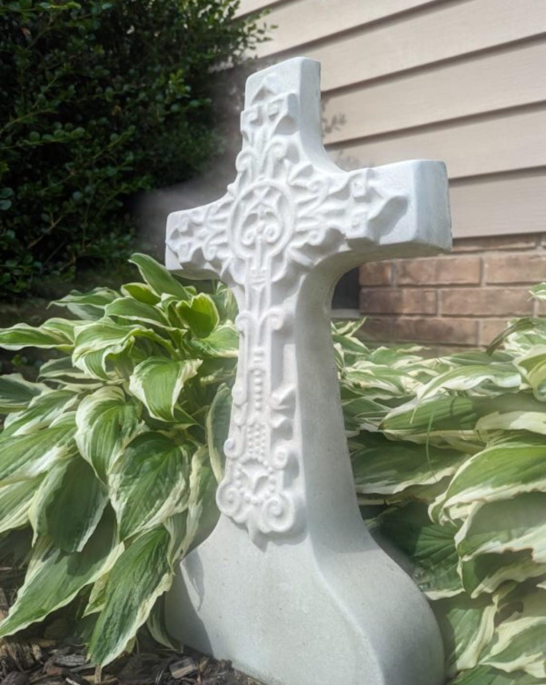 Celtic Concrete Cross/ Concrete Garden Cross/ Cement Cross Statue/ Lawn ...