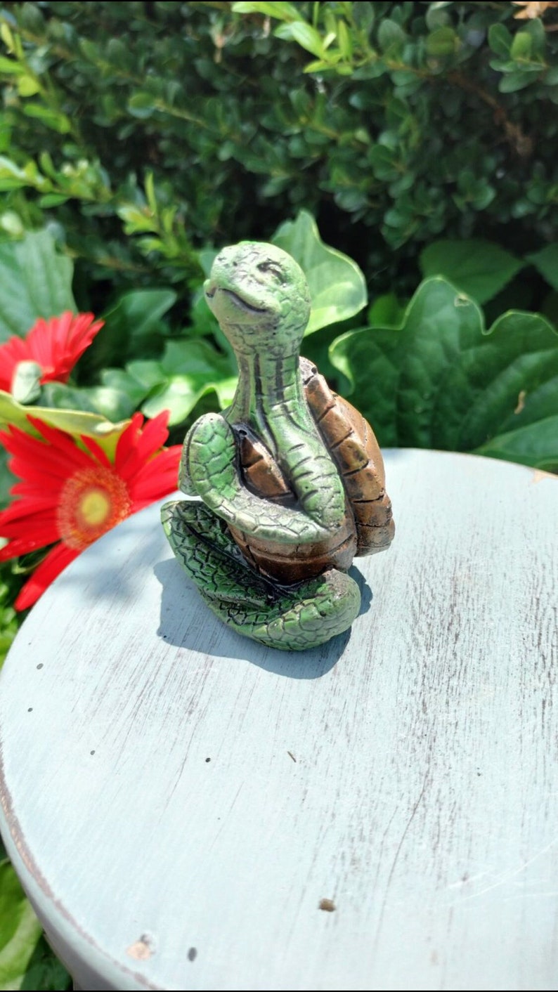 Concrete Praying Turtle/ Cement Meditating Turtle/ Zen Animal Stone Art ...