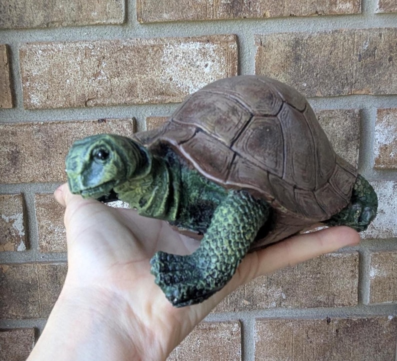 Concrete Garden Turtle Painted Tortoise Garden Figurine Cement Reptile ...