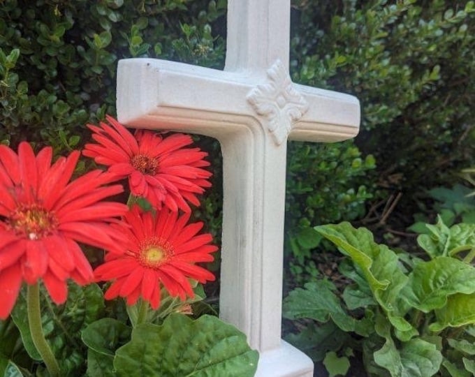 Concrete Cross Cement Garden Cross Lawn Ornament/ Memorial Cross ...