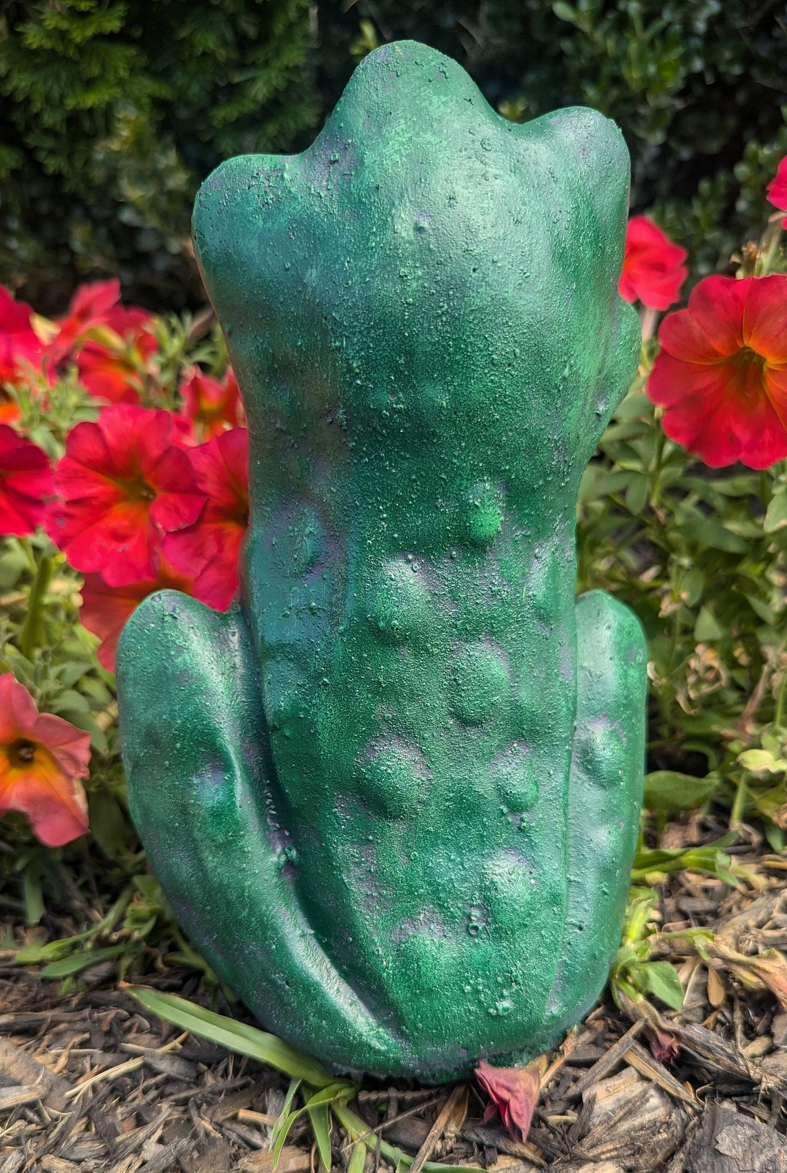 Painted Concrete Garden Frog Statue Cement Animal Statuary Indoor ...