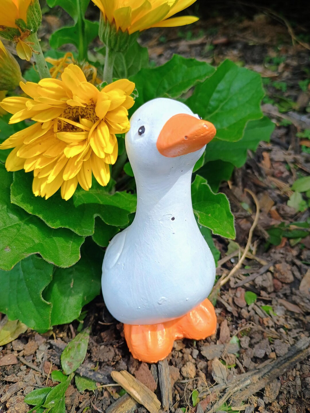 Two/three 4" Concrete Desk Geese Cement Desk Goose Decor Mini Porch ...