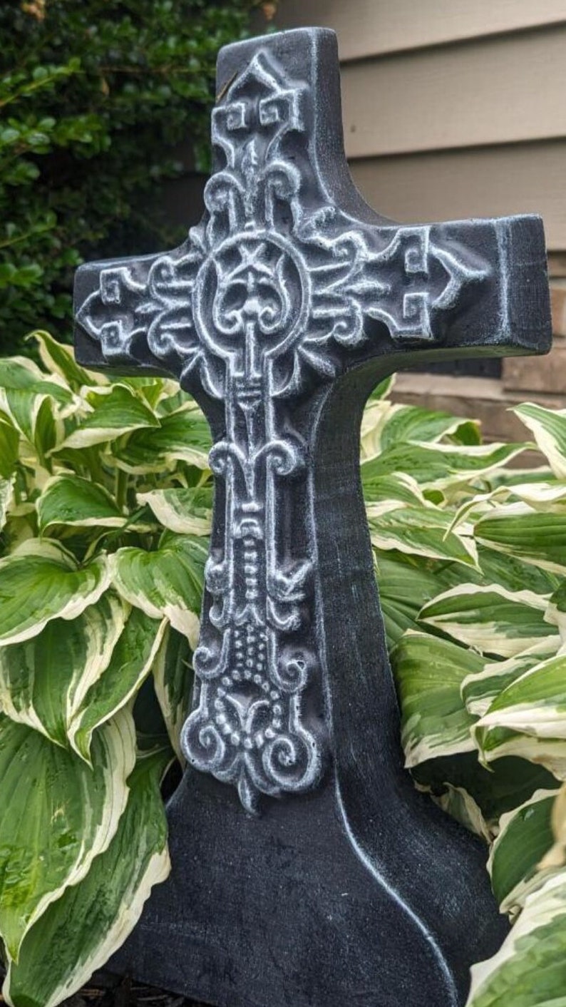 Celtic Concrete Cross/ Concrete Garden Cross/ Cement Cross Statue/ Lawn ...