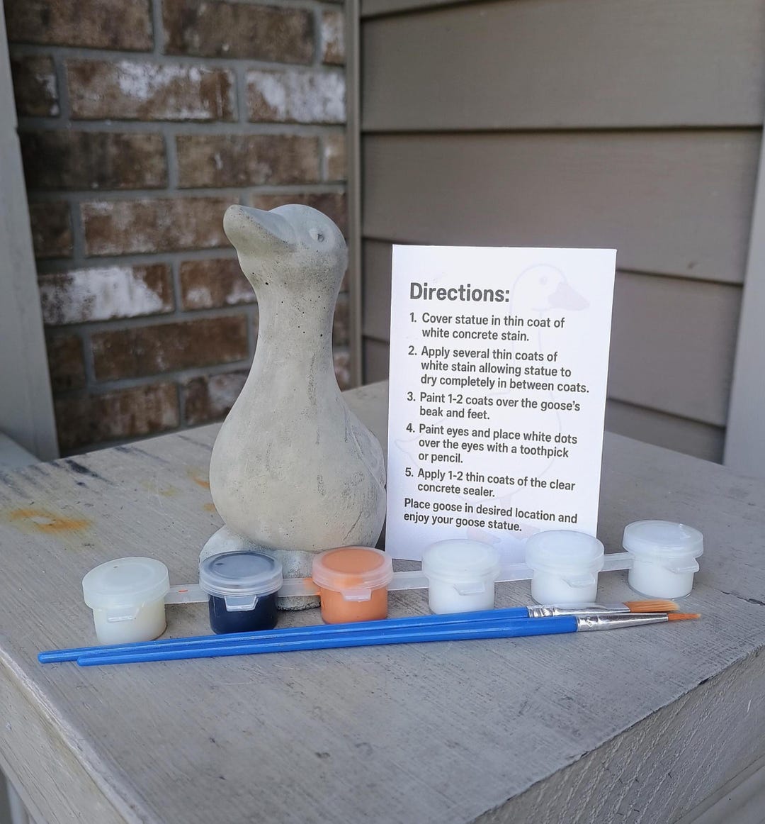 Concrete Goose Painting Kit Desk Goose Craft Set DIY Goose Paint Your ...