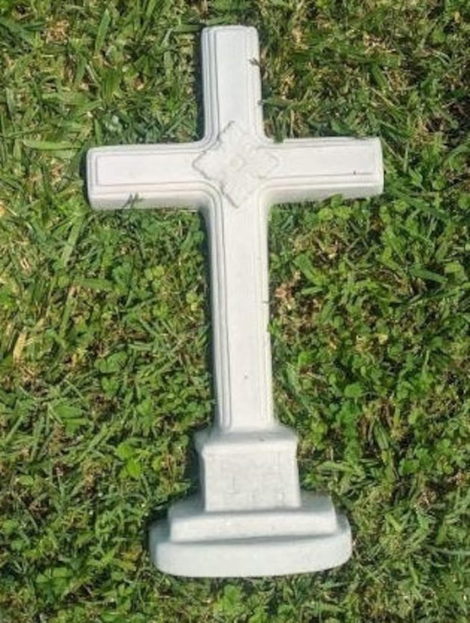 Concrete Cross Cement Garden Cross Lawn Ornament/ Memorial Cross ...