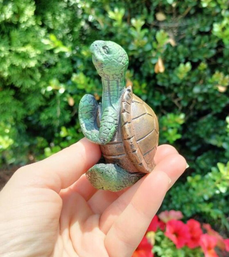 Concrete Praying Turtle/ Cement Meditating Turtle/ Zen Animal Stone Art ...