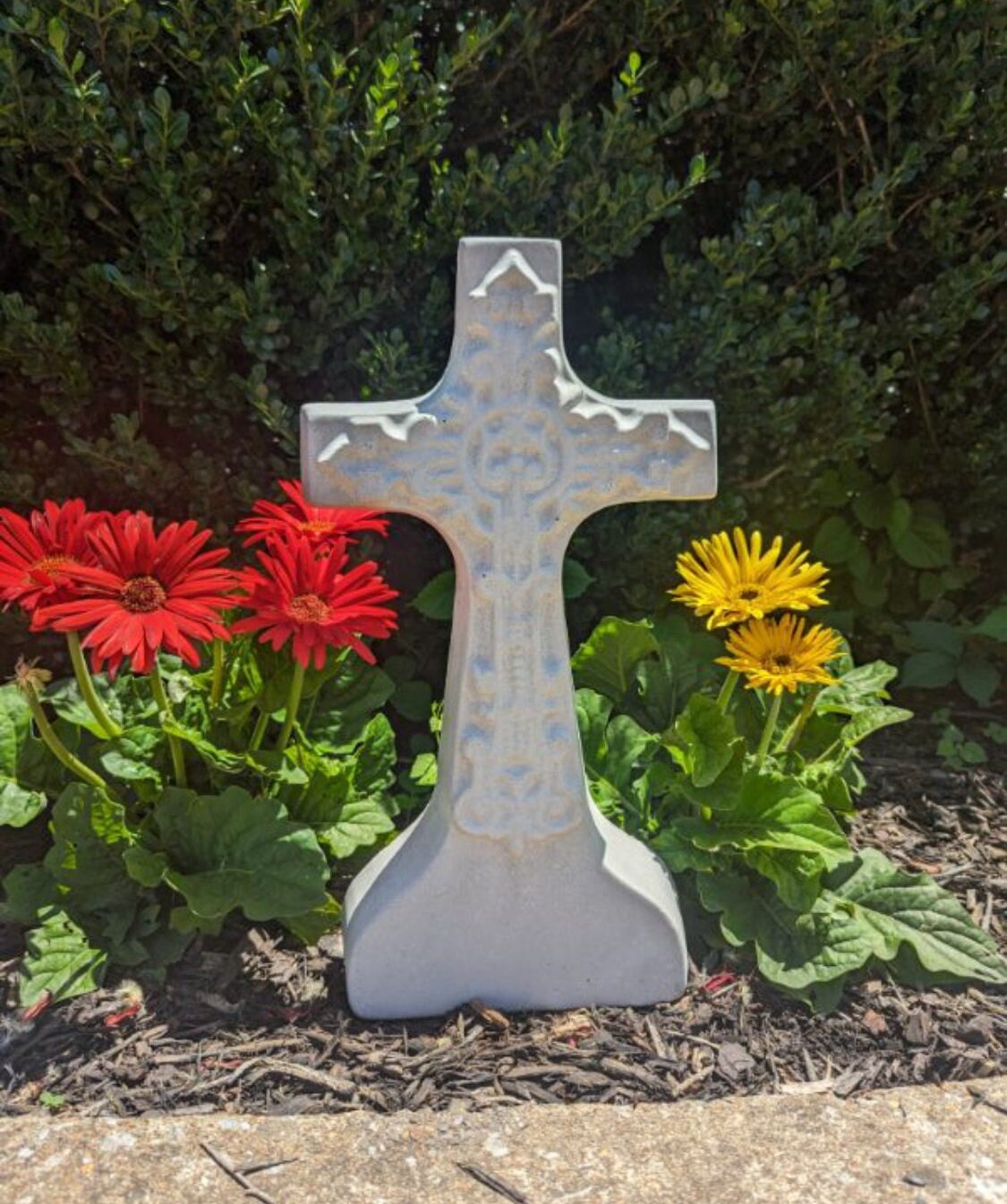 Celtic Concrete Cross/ Concrete Garden Cross/ Cement Cross Statue/ Lawn ...