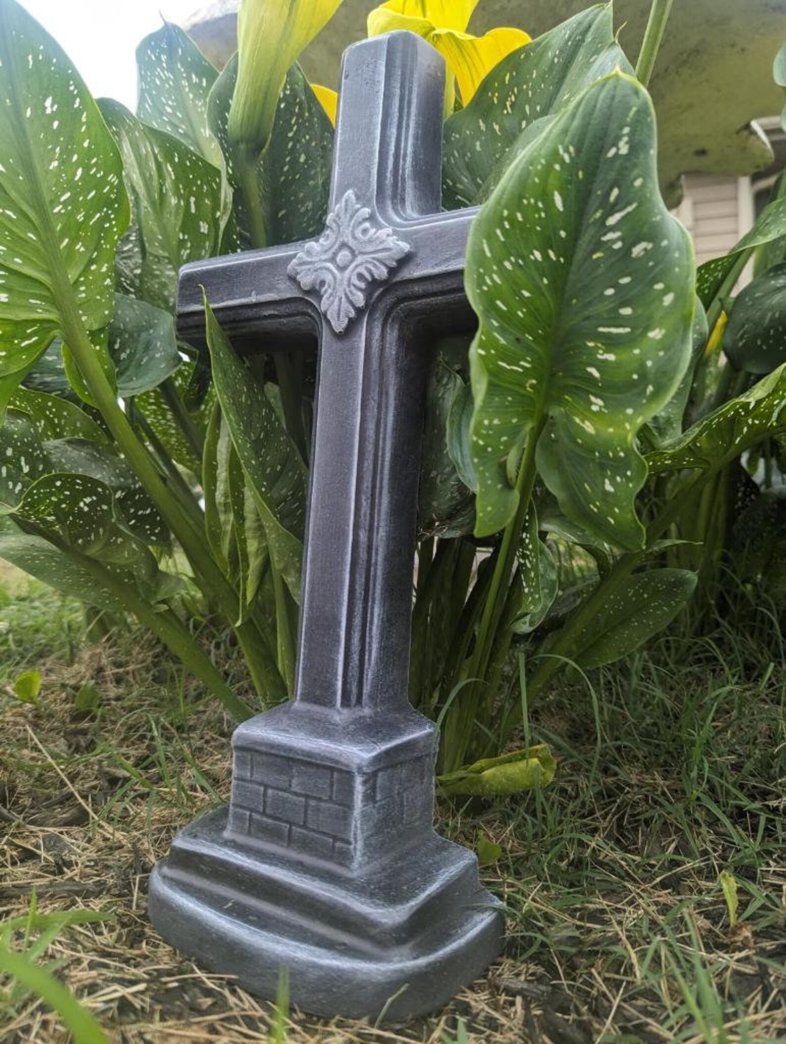 Concrete Cross/ Concrete Garden Cross/ Concrete Lawn Ornament/ Memorial ...