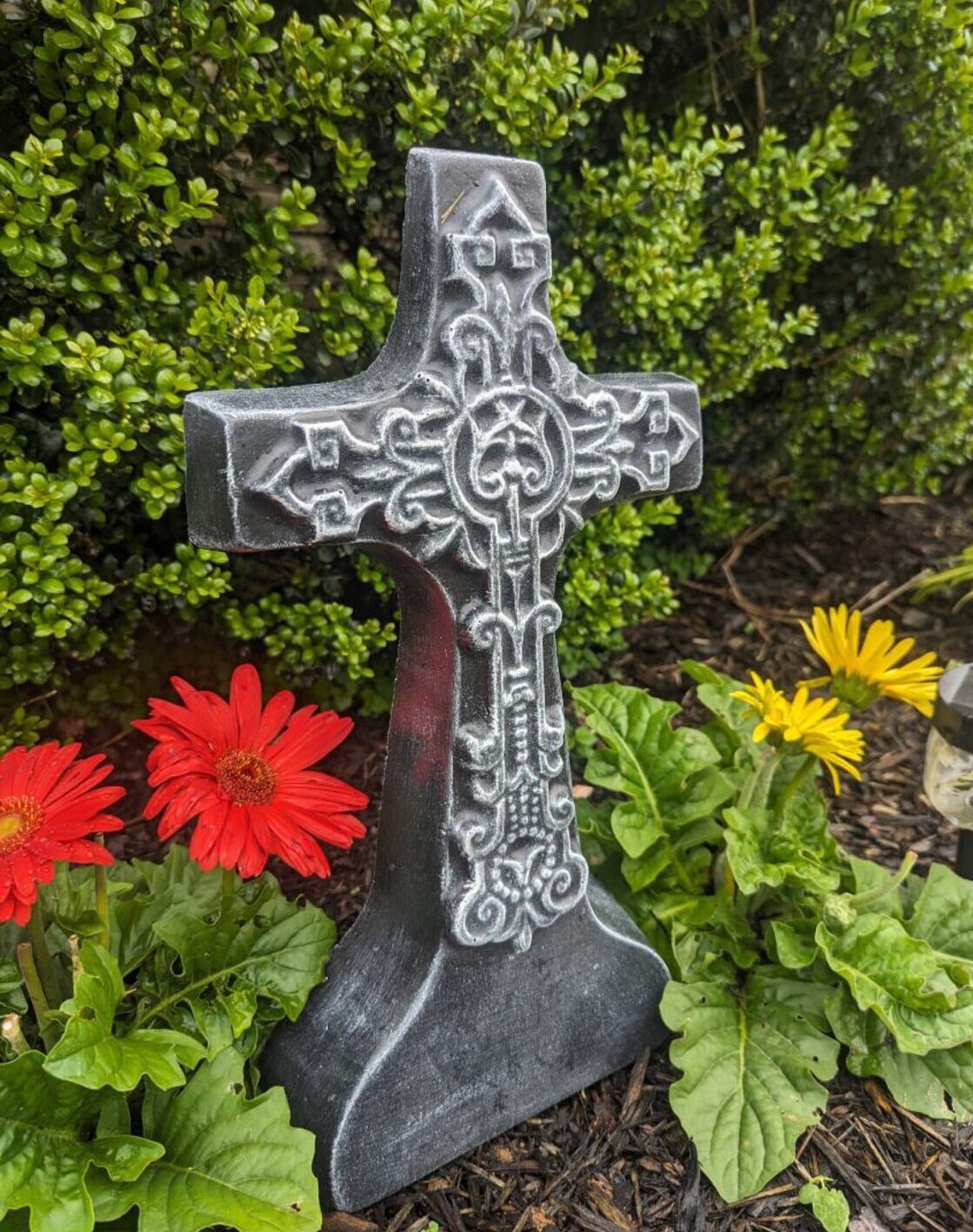 Celtic Concrete Cross/ Concrete Garden Cross/ Cement Cross Statue/ Lawn ...