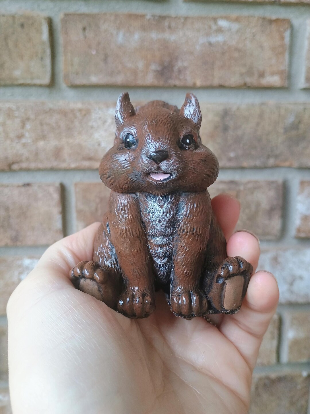 Small Painted Concrete Squirrel Statue Cement Animal Statue Stone ...